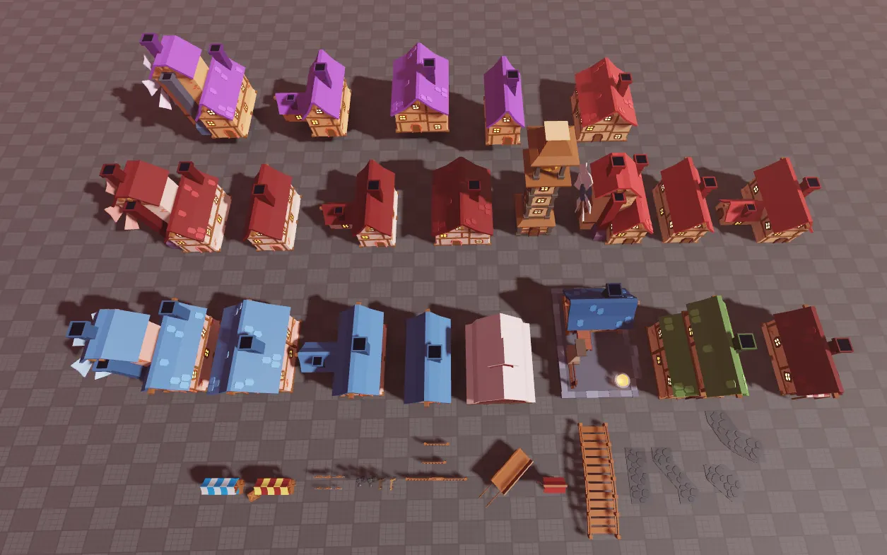 Roblox Cartoony Village Buildings Pack | BuiltByBit