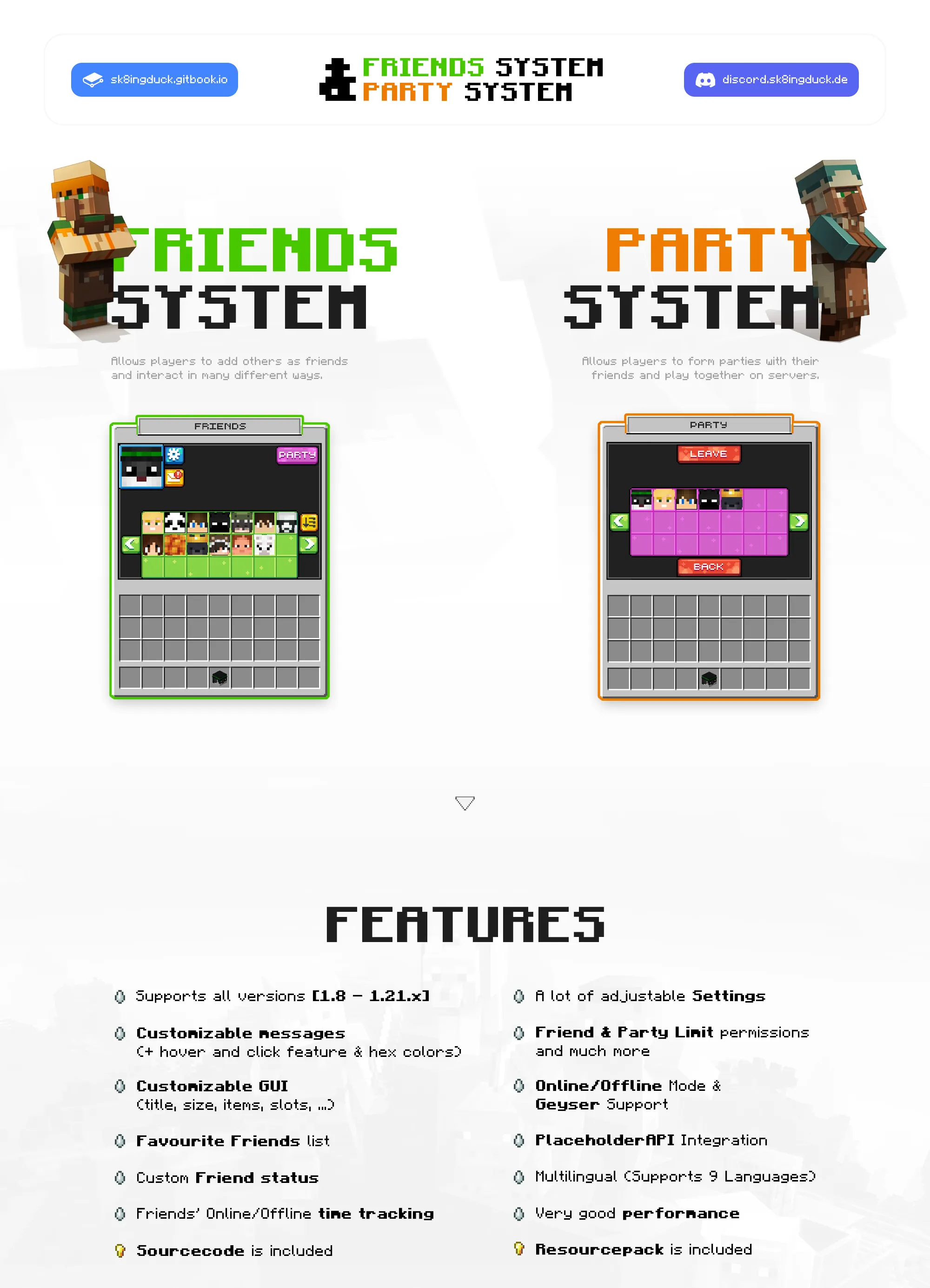Friends & Party System with Custom GUI | BuiltByBit