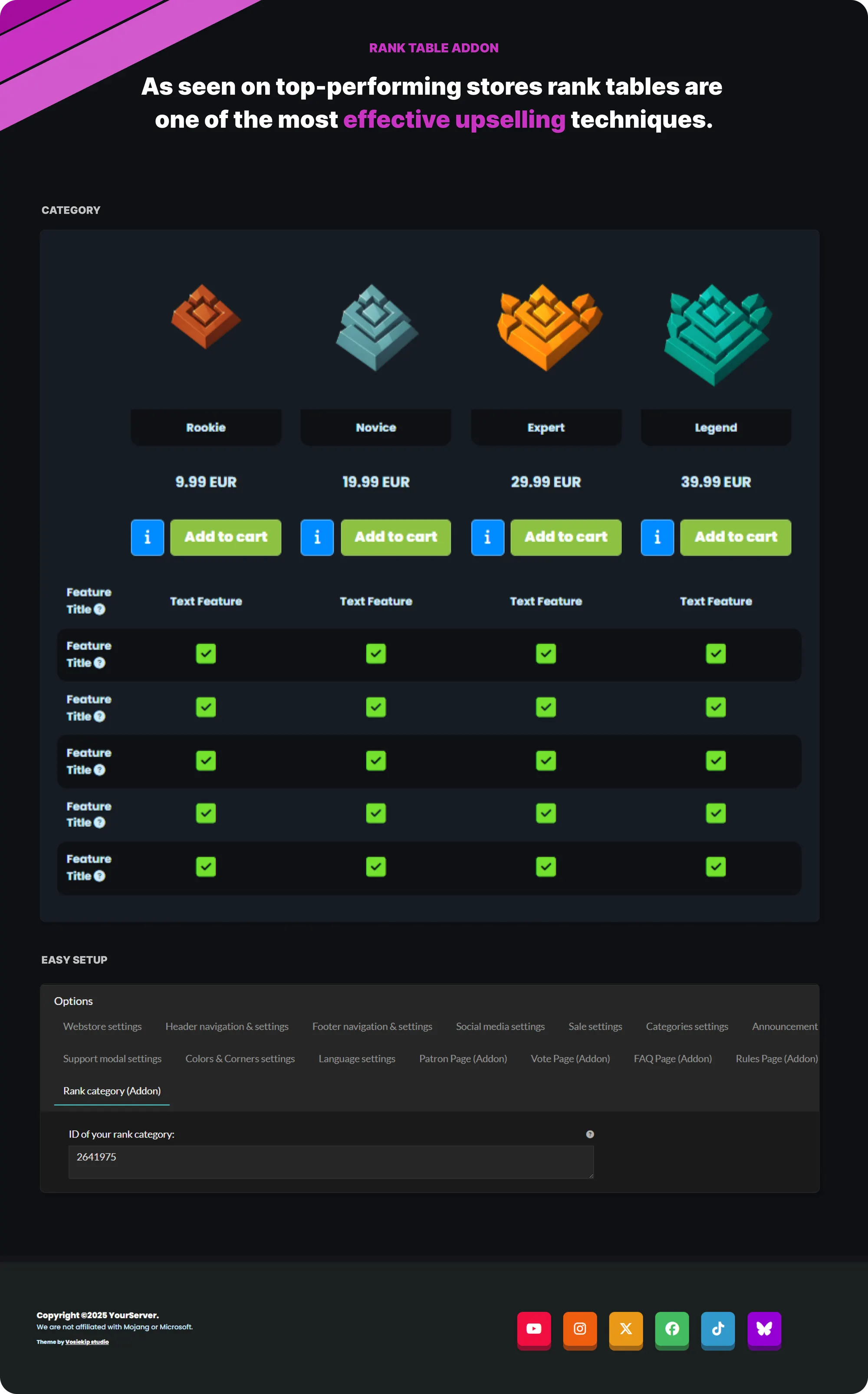 Cube theme | Rank table Addon | BuiltByBit