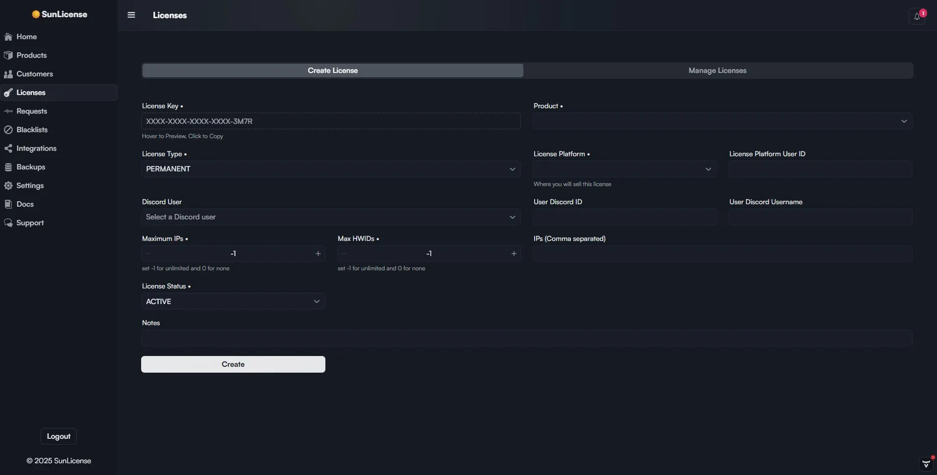 SunLicense | License Management System | BuiltByBit